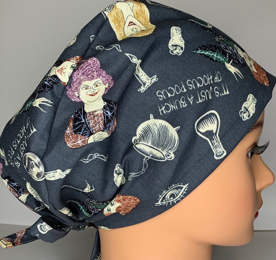 Hocus Pocus Magic Inspired Surgical Scrub Cap With Buttons - Etsy Ireland
