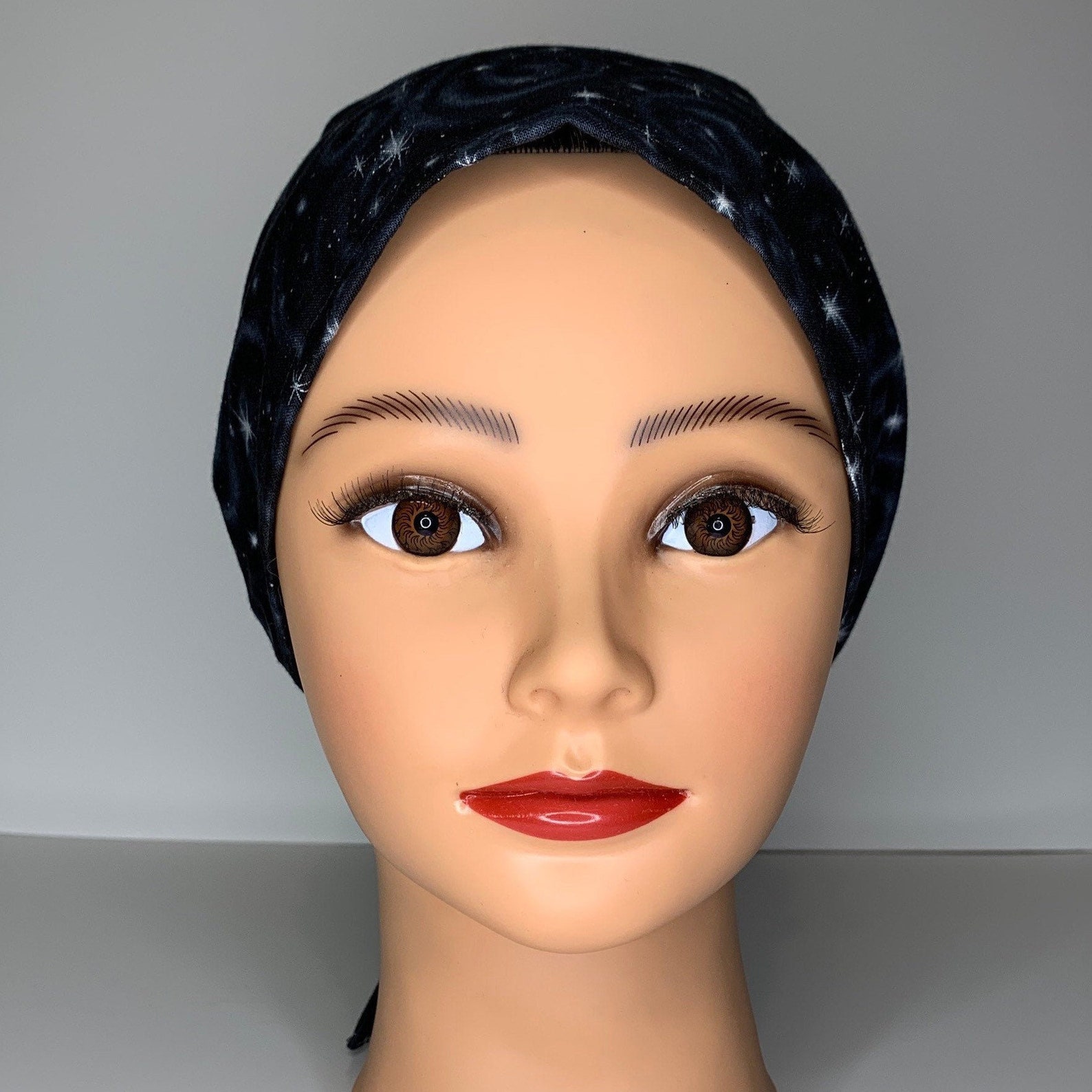 Sky Surgical Scrub Cap With Buttons 101 Midnight Stars - Etsy