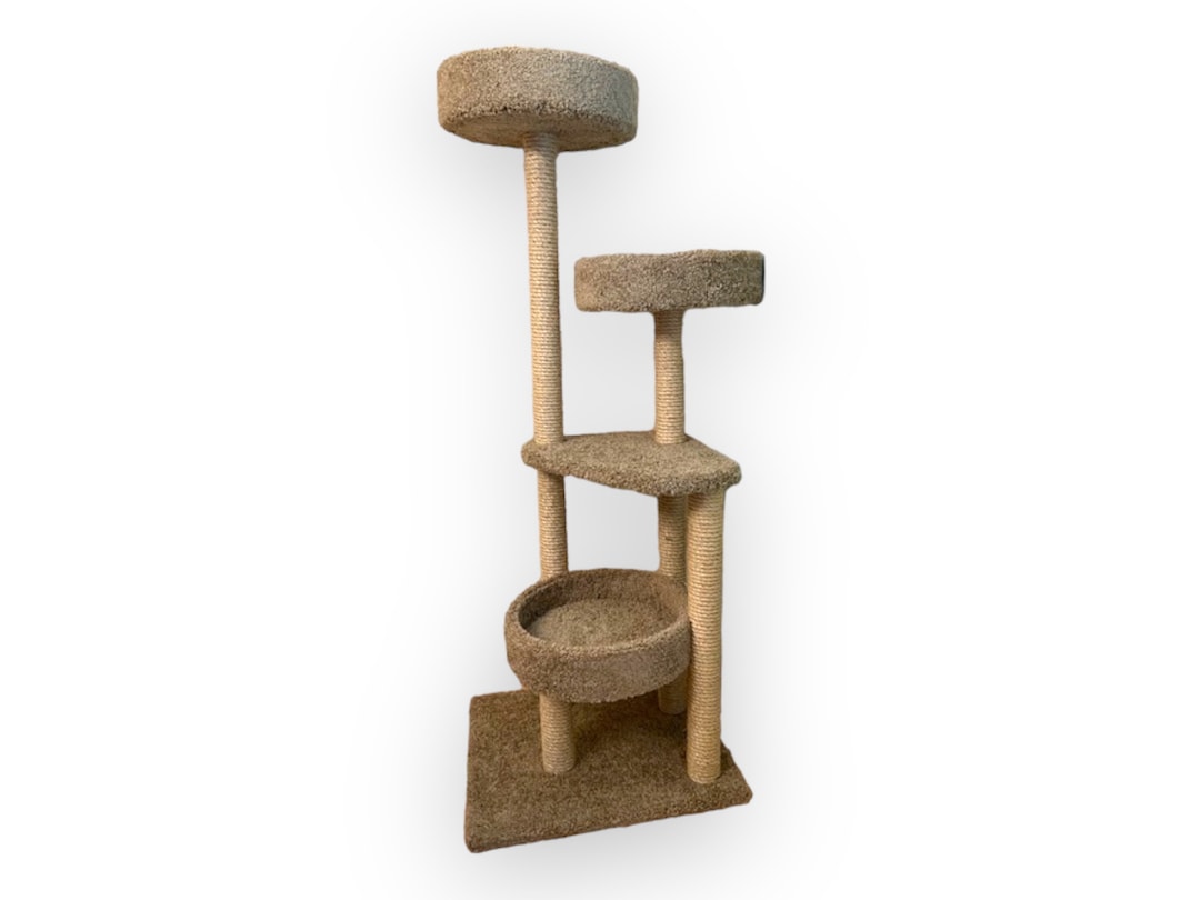 Ergonomic Four Level 5 Foot 1 Inch Cat Climbing Gym W Multiple Etsy