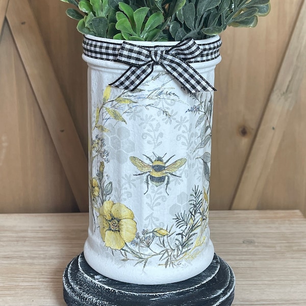 Decoupage Glass Jar - Etsy