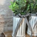 Two Buffalo Check & Jute Farmhouse Vases With Greenery - Etsy
