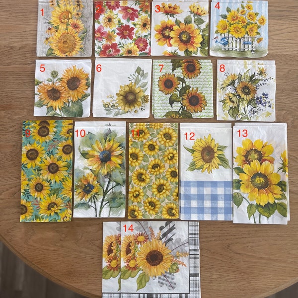 Sunflower Napkins - Etsy