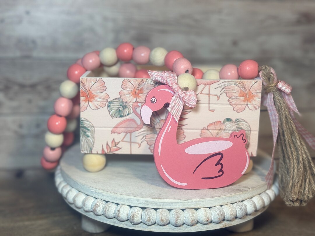Flamingo Wooden Storage Crate, Beach Theme Decor - Etsy