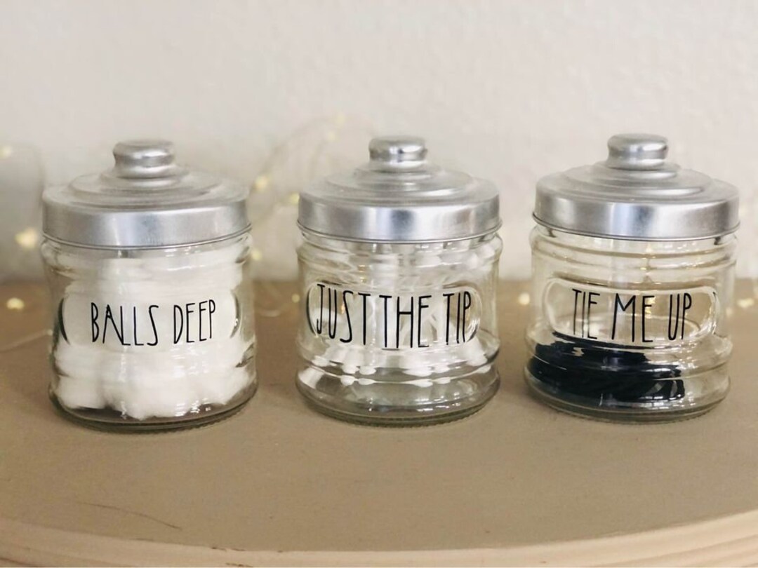 NAUGHTY Bath JARS Set of 3 Rae Dunn Inspired Balls Deep, Just the Tip and Tie Me Up - Etsy