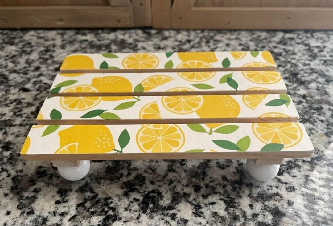 Farmhouse Lemon Wood Pallet Riser, Soap Dish, Tiered Tray Riser ...