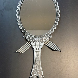 Plastic Fancy Handheld Mirror,metallic Hand Painted, Gold,pewter ...