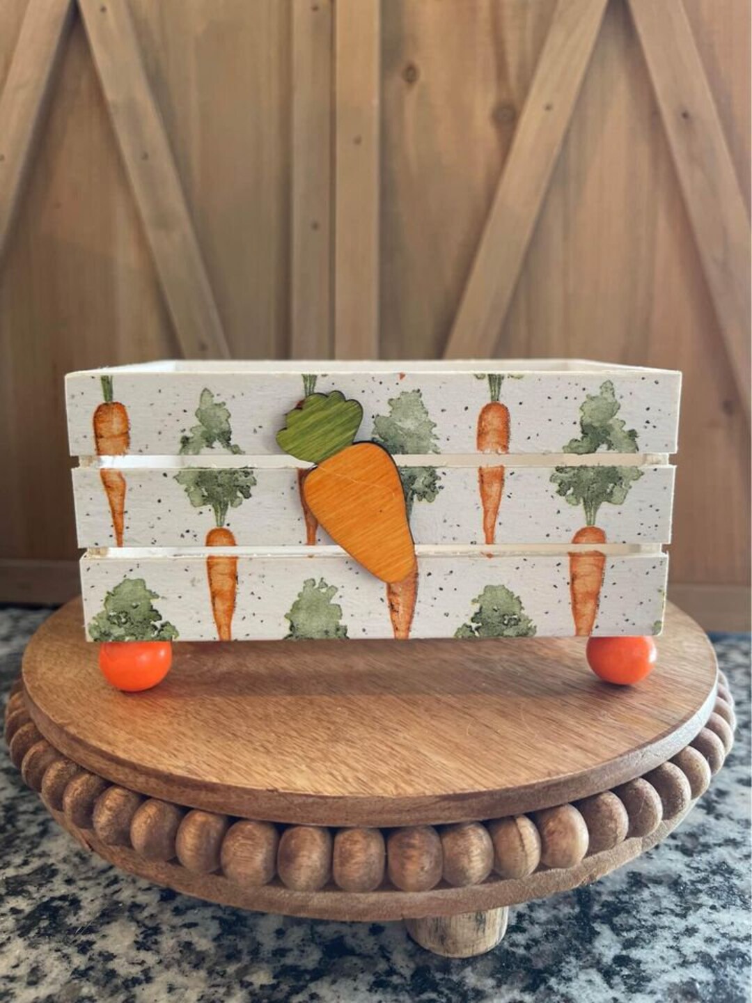 Easter Carrot Wood Slat Crate, Great for Tiered Trays, Risers Table or ...