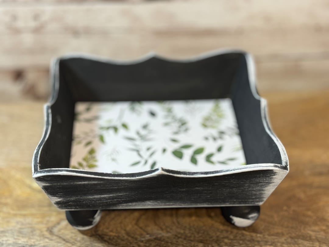 Farmhouse Handmade Black Distressed Riser/tray Riser Plant, Candle ...