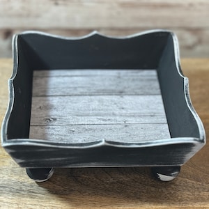 Farmhouse Handmade Black Distressed Riser/tray Riser Plant, Candle ...
