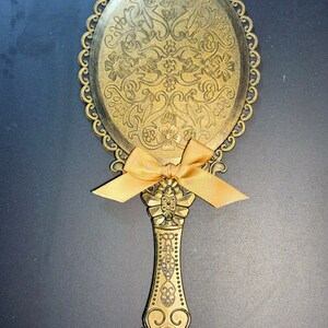 Metallic Hand Painted Plastic Handheld Mirror, Vintage Style - Etsy