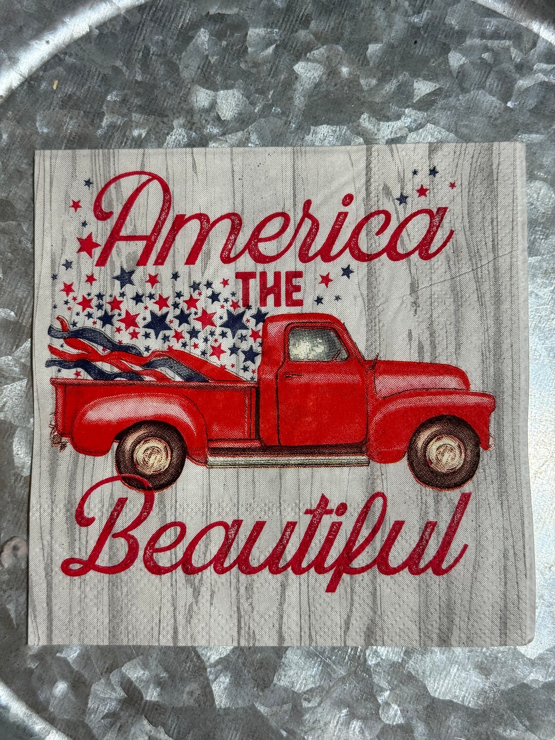 America the Beautiful Patriotic Red Truck Proudly Displaying Honor of ...