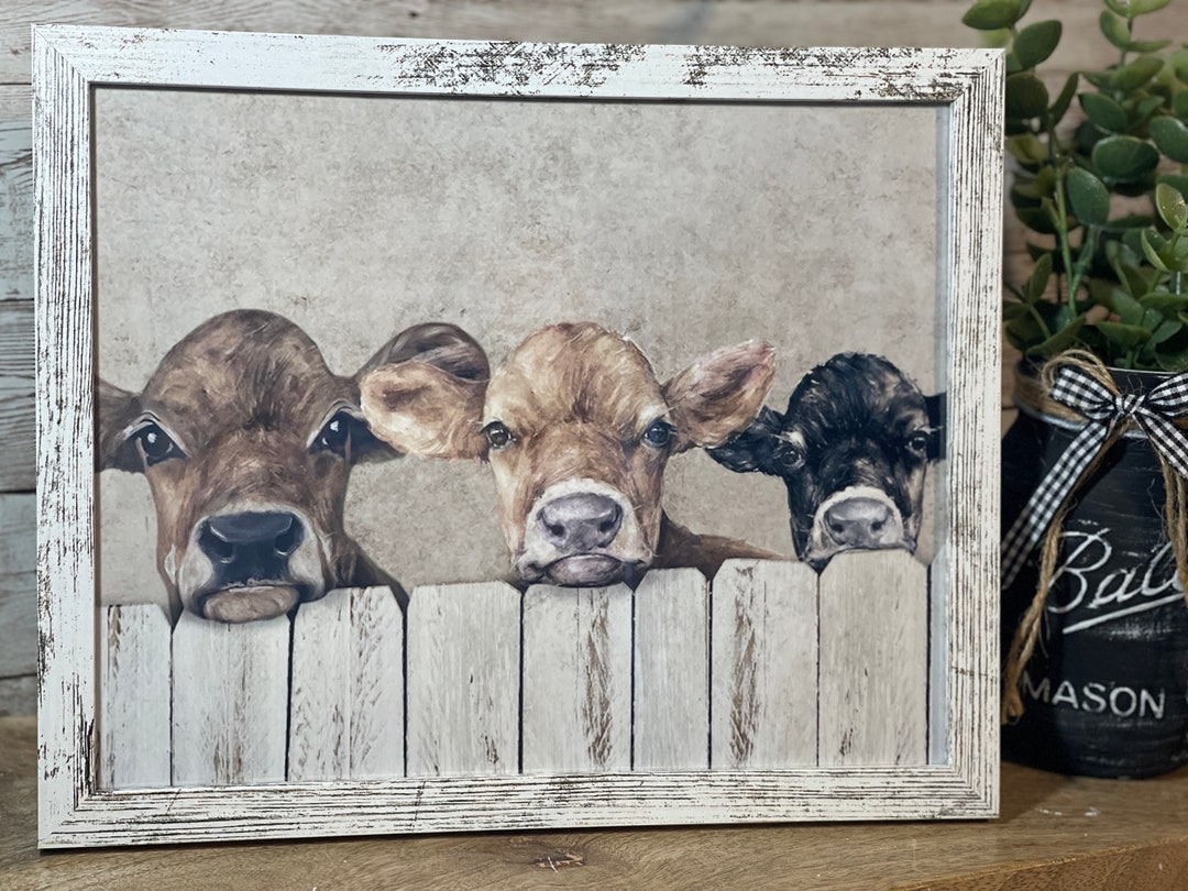 Farmhouse Calf Trio Farmhouse Kitchen Sign | Rustic Distressed | 11"x9 ...