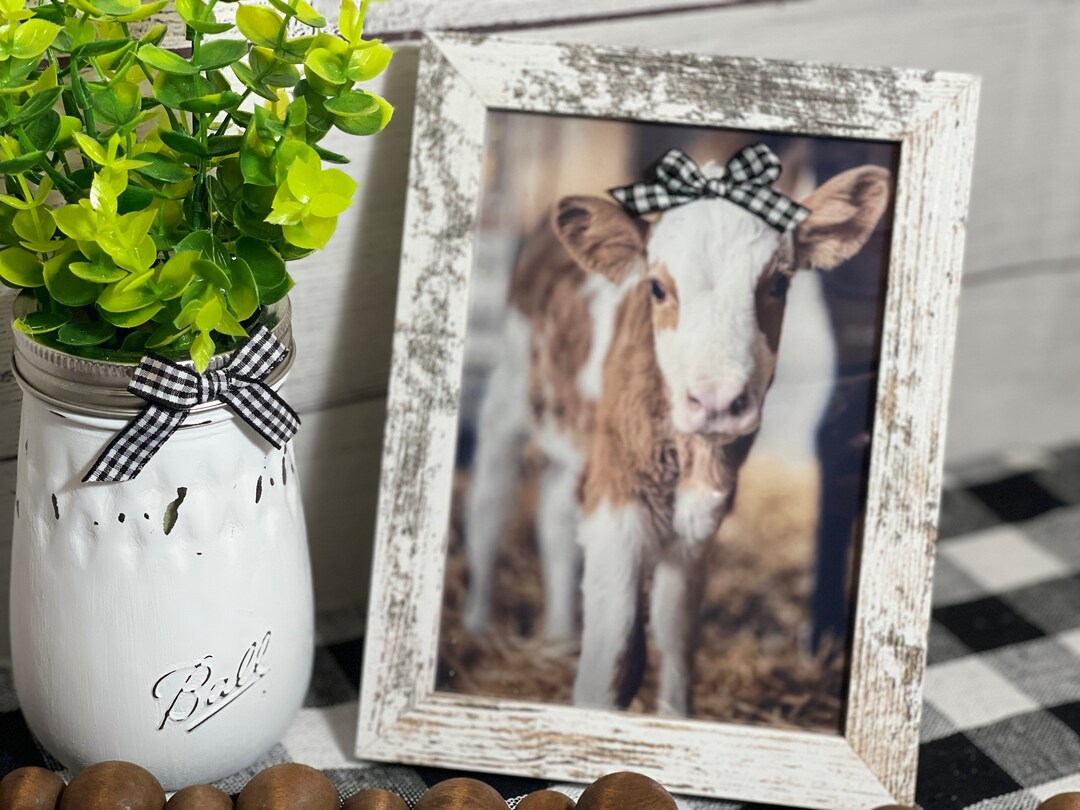 Posing Pretty Calf Farmhouse Kitchen Sign | Rustic Distressed Picture ...