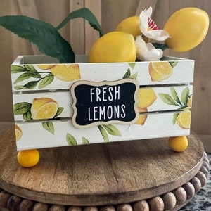 Farmhouse Lemon Decorative Handmade Wood Crate, Cocoa Bars, Coffee Bars ...