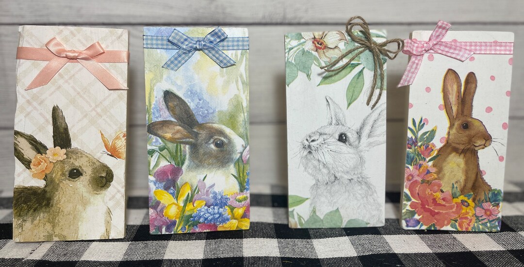 Farmhouse Handmade Wooden Sitter Spring/easter Plaques 7"x3" - Etsy