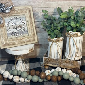 This is My Happy Place Shiplap Cotton Wreath | Buffalo Plaid Burlap ...