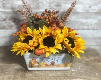 Rustic Handmade Decoupaged Farmhouse Fall Pumpkin Bouquet - Etsy