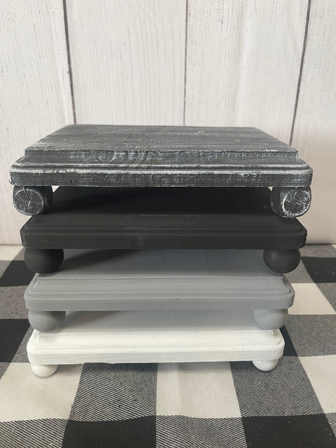 Farmhouse Mini Rectangular Wooden Riser 7", Riser Tiered Tray Decor ...