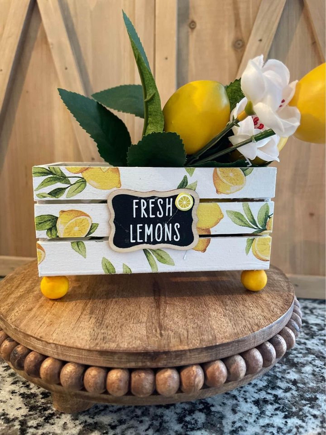 Farmhouse Lemon Decorative Handmade Wood Crate, Cocoa Bars, Coffee Bars ...