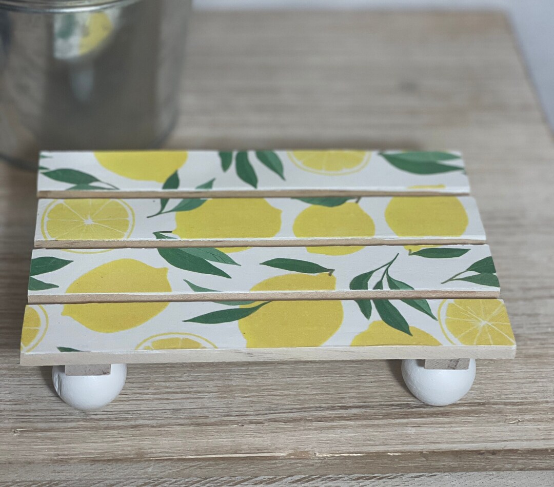 Farmhouse Pallet Wood Mini Riser Soap Dish Home Decor (lemon or ...