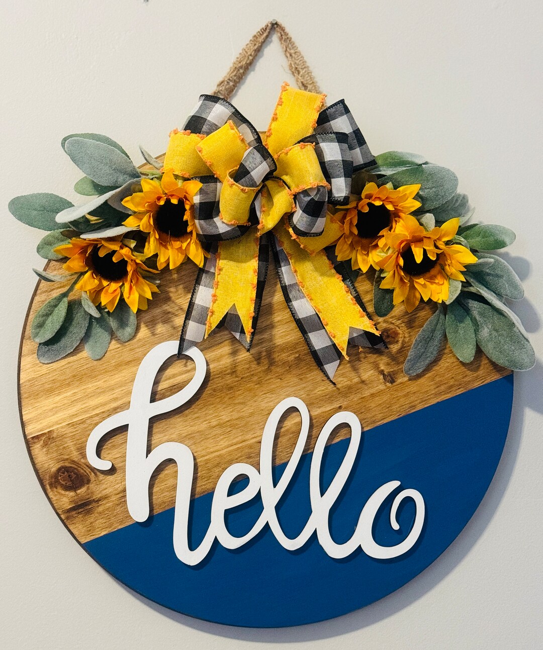Hello Door Hanger, Hello Door Sign, Hello Wooden Sign, Wooden Door Sign ...