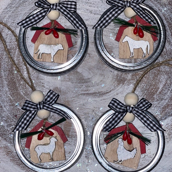 Mason Jar Lid Ornaments - Etsy