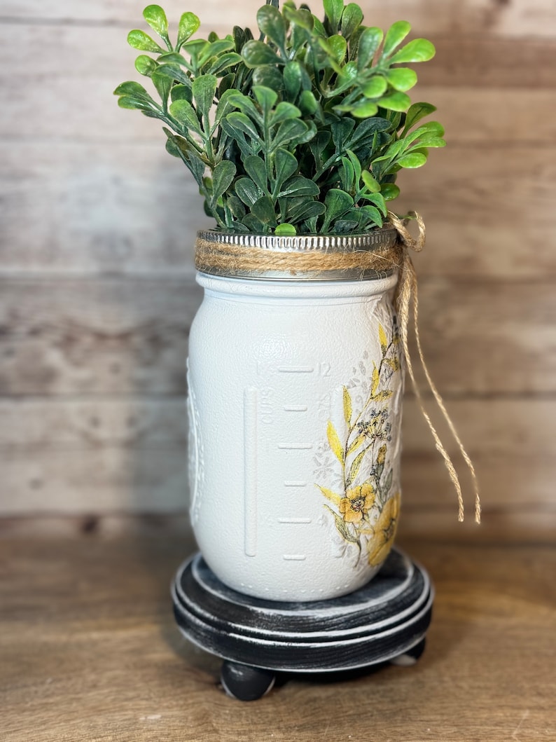 Decoupage Honey Bee Mason Jar Vase: Rustic Farmhouse Decor - Etsy
