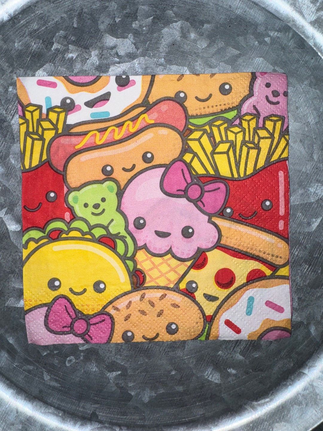 Num Nums ,cute Foodie Napkins, Gummy Bear, French Fries, Pizza Hotdogs ...