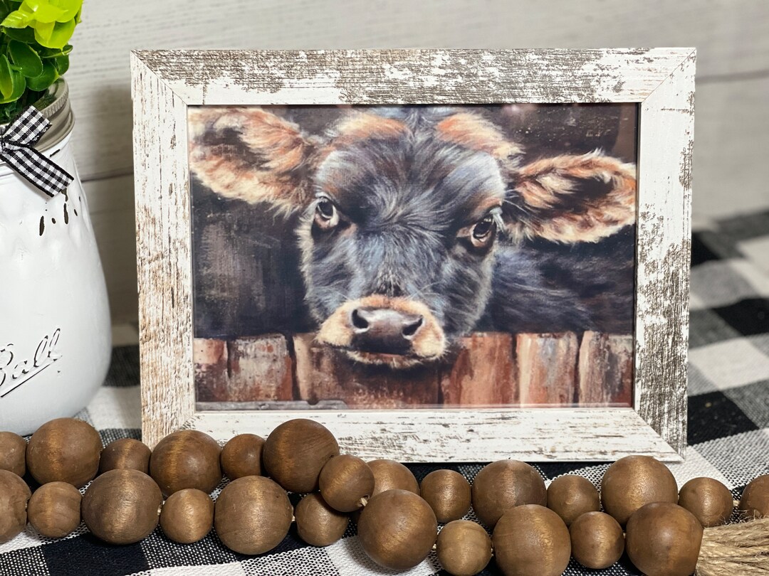 Framed Calf Print: Rustic Farmhouse Kitchen Decor - Etsy