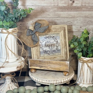 This is My Happy Place Shiplap Cotton Wreath | Buffalo Plaid Burlap ...