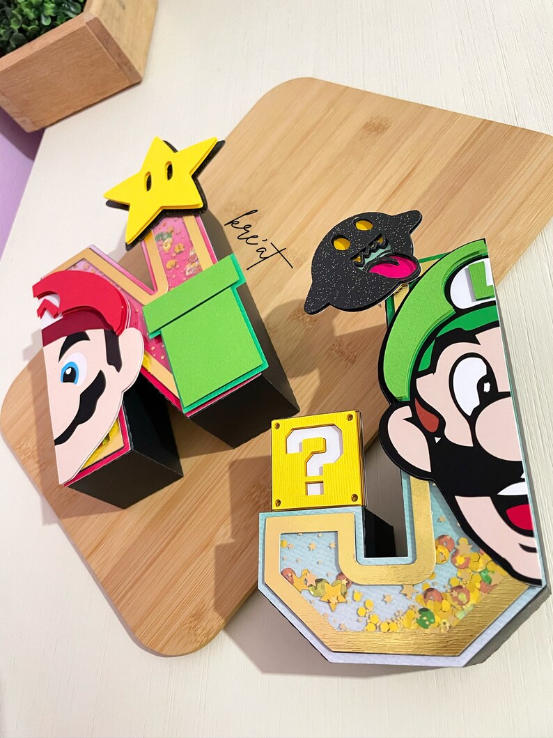 Mario Bros 3D Letters/numbers Mario Bros Party Mario Bros - Etsy