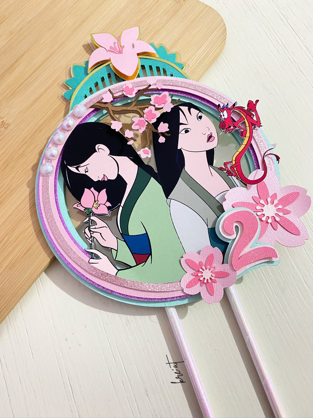 Mulan Cake Topper Mulan Birthday Decorations Mulan Party Decor - Etsy