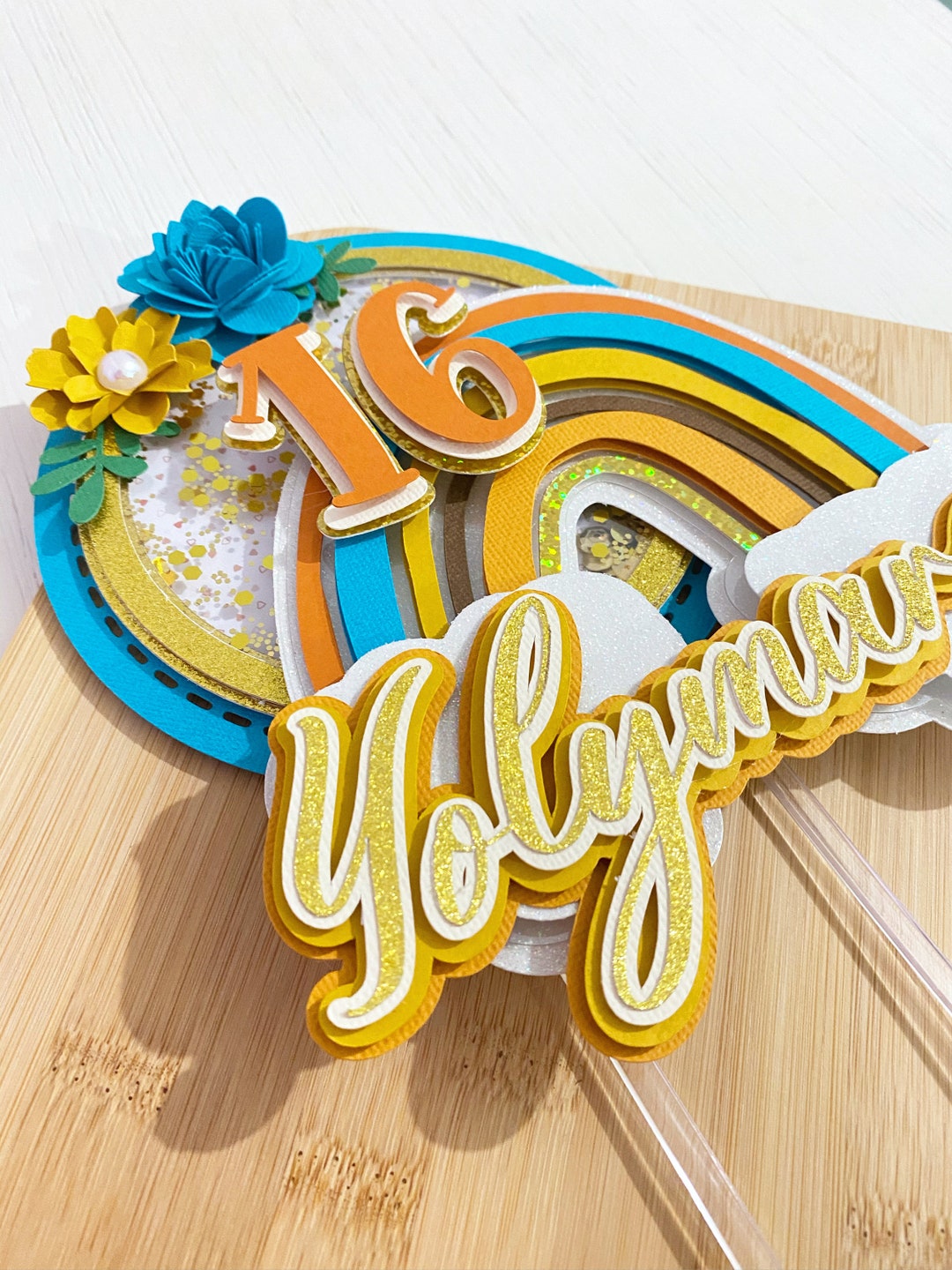 Boho Cake Topper, Boho Rainbow Cake Topper, Boho Rainbow Theme, Boho ...