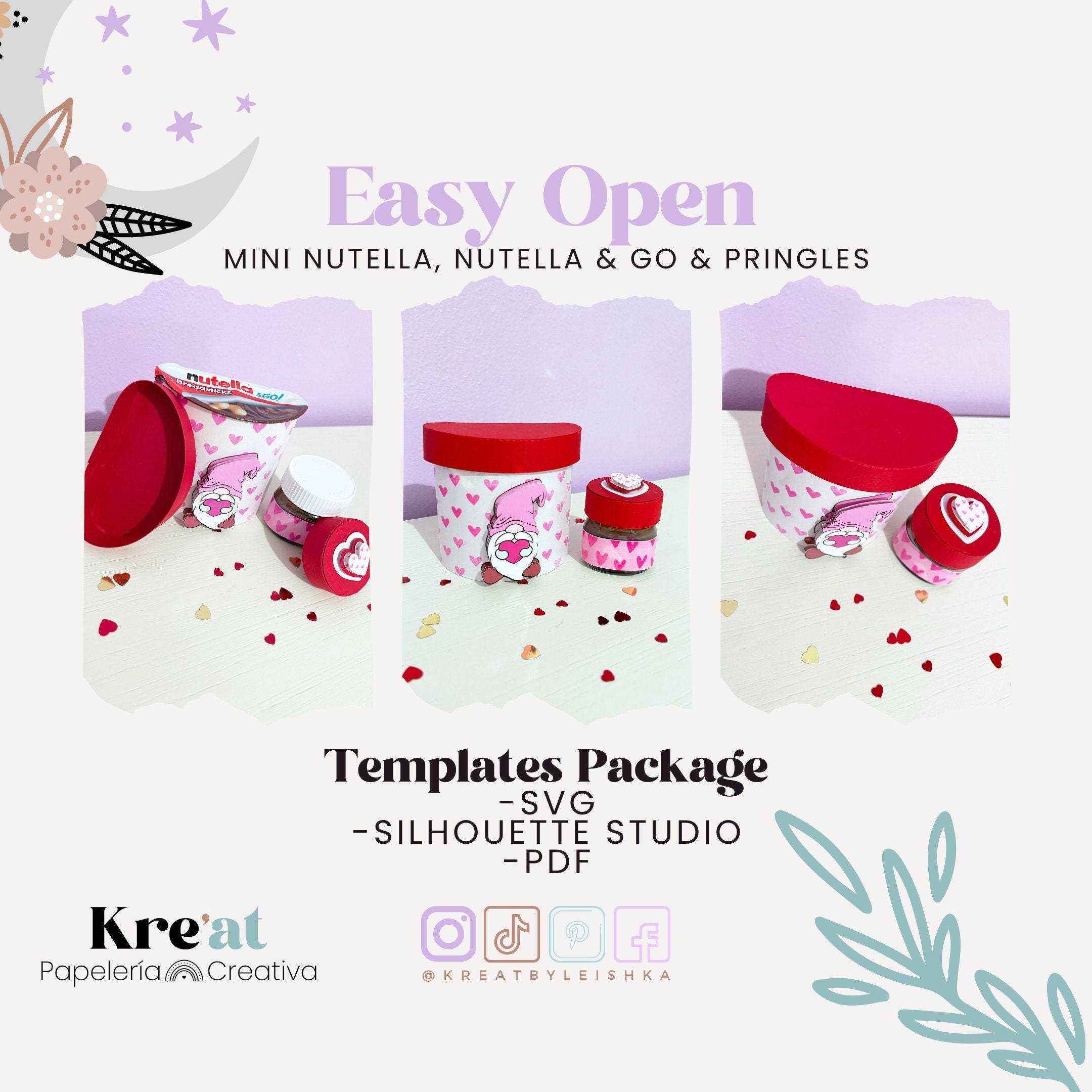 Nutella & Go Pringles Mini Nutella Easy Open Templates - Etsy España