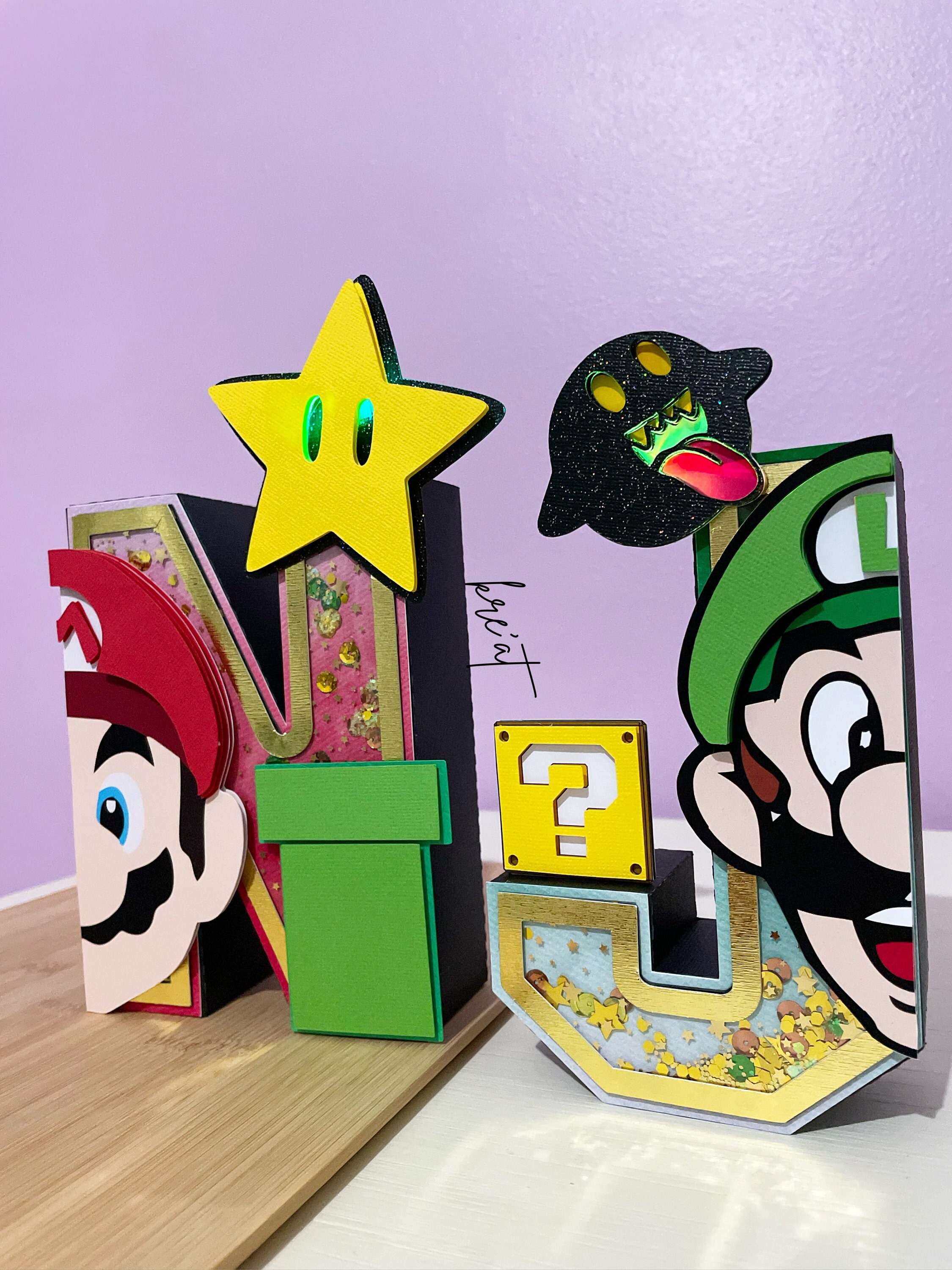 Mario Bros 3D Letters/numbers Mario Bros Party Mario Bros - Etsy