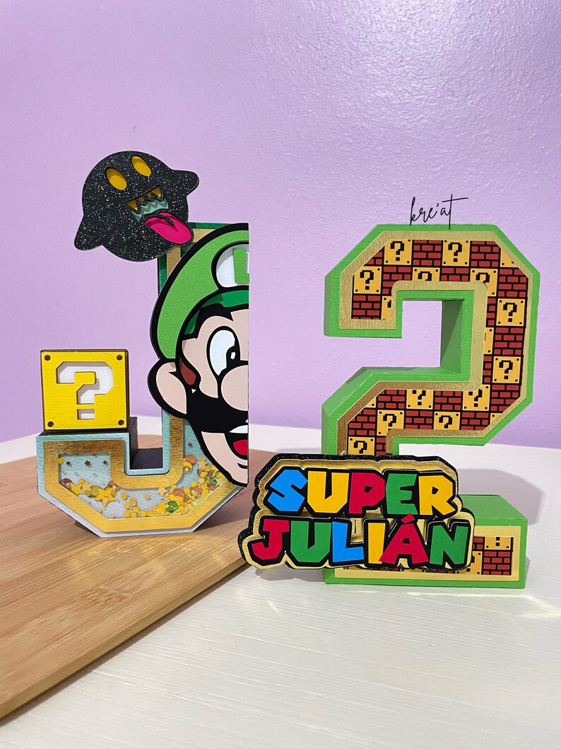 Mario Bros 3D Letters/numbers Mario Bros Party Mario Bros - Etsy