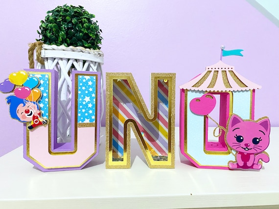 Plim Plim Birthday Theme Plim Plim 3D Letters Plim Plim Girl - Etsy Norway