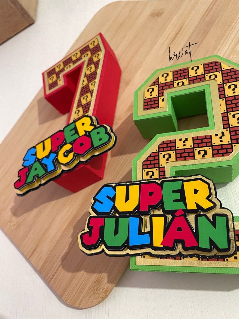 Mario Bros 3D Letters/numbers Mario Bros Party Mario Bros - Etsy