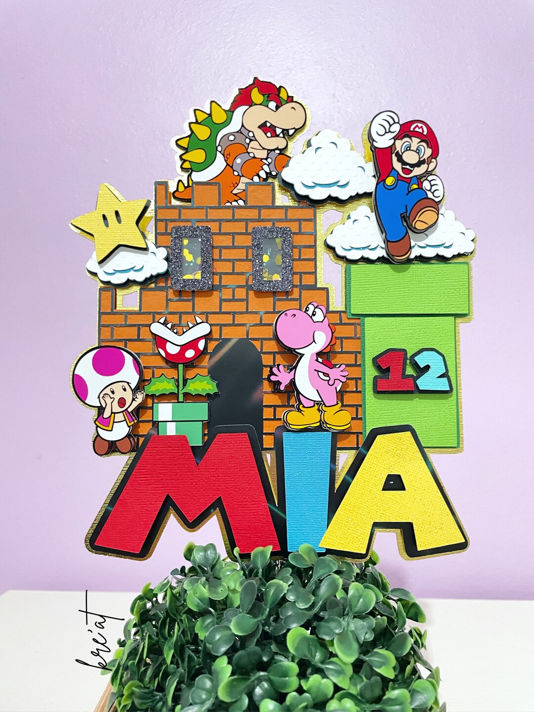 Super Mario Bros Cake Topper Bowser Castle Cake Topper Mario Bros Party ...