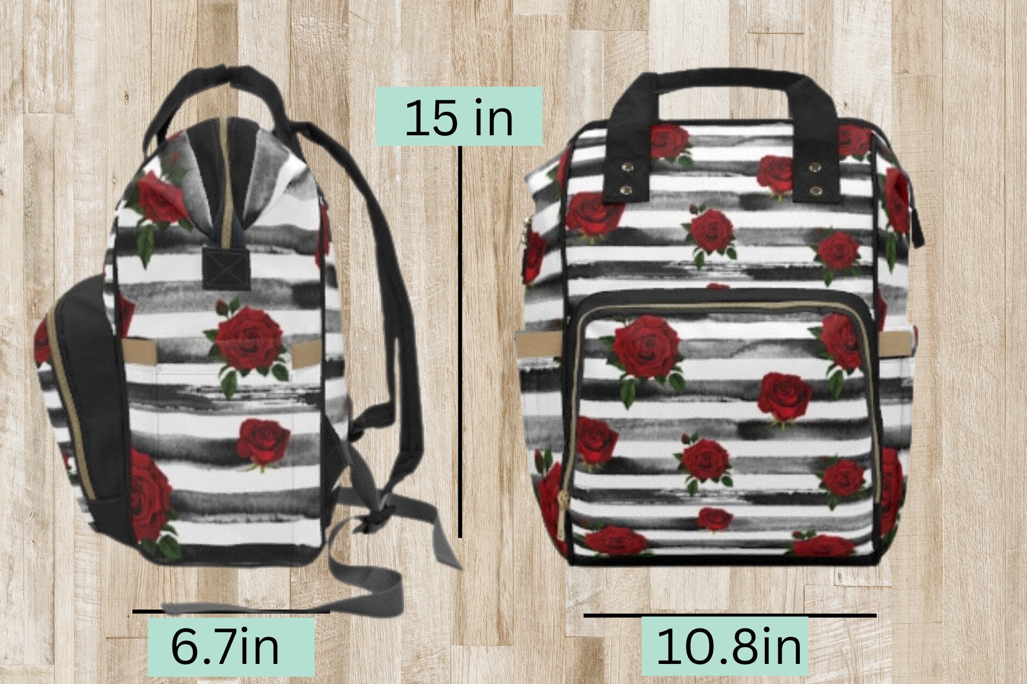 Black and White Stripe Gothic Travel Bag Emo Baby Shower Gift for ...