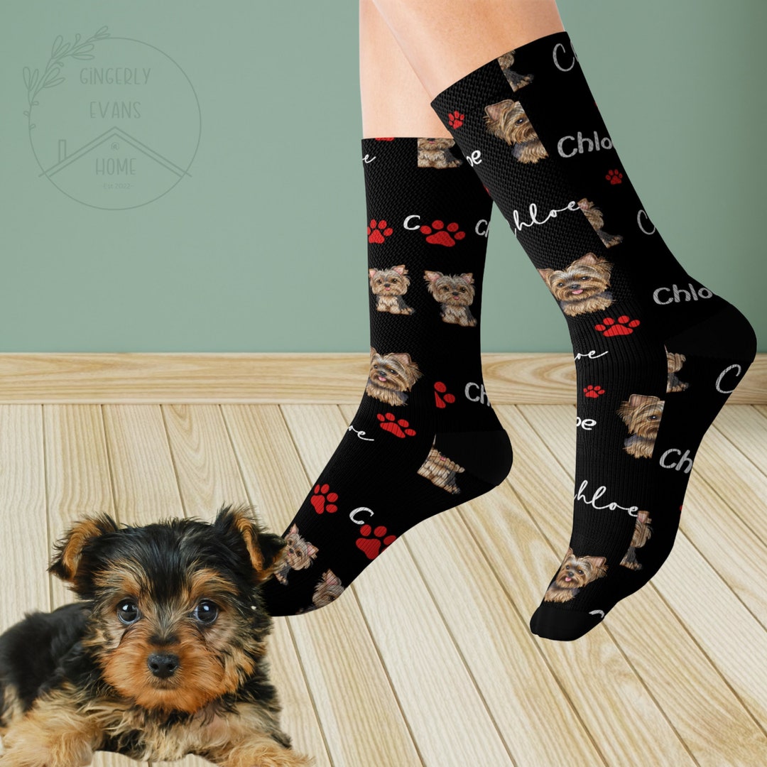 Custom Yorkshire Terrier Socks Birthday Gift for Yorkie Dad, Unique New ...
