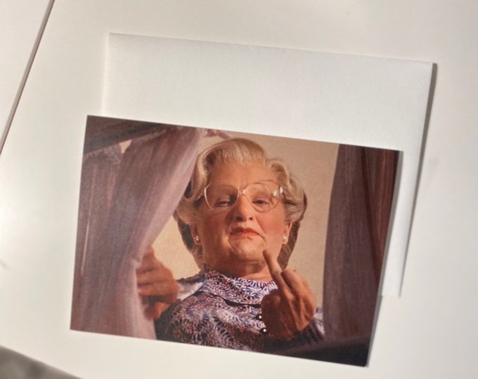 Mrs. Doubtfire Middle Finger Greeting Card - Etsy