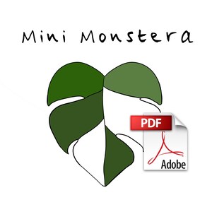MINI Monstera Stained Glass Pattern - PDF Digital Download - Etsy