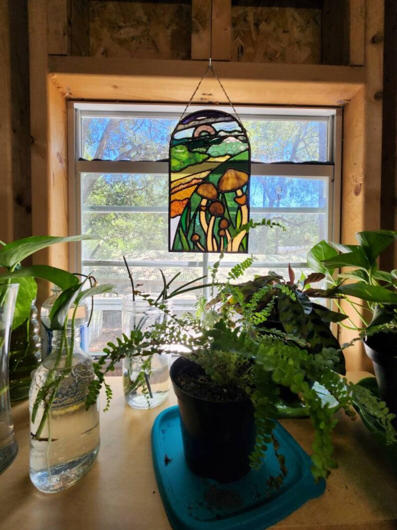 The Journey Stained Glass Mushroom Rainbow Psychedelic - Etsy
