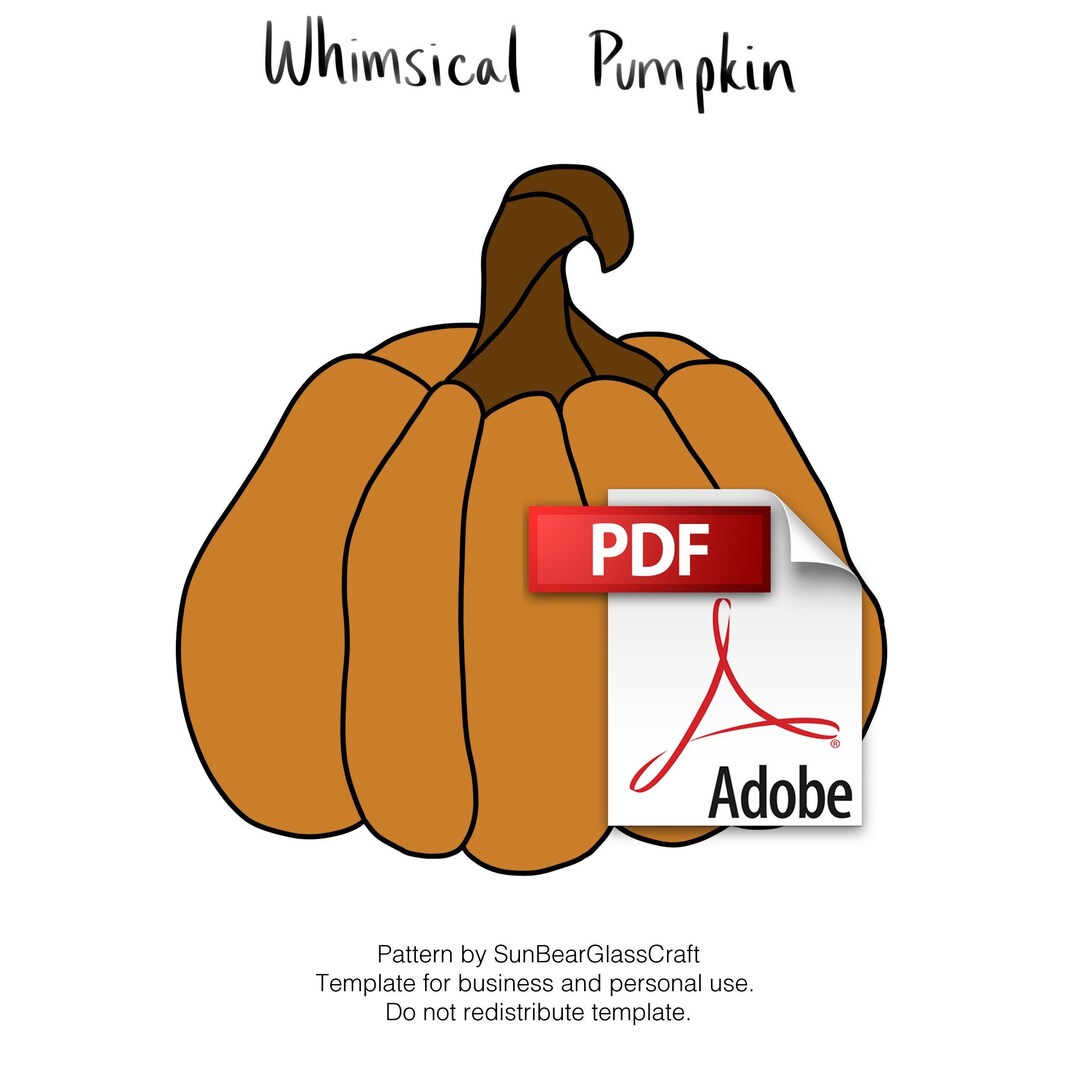 Whimsical Pumpkin Stained Glass Template PDF Digital - Etsy