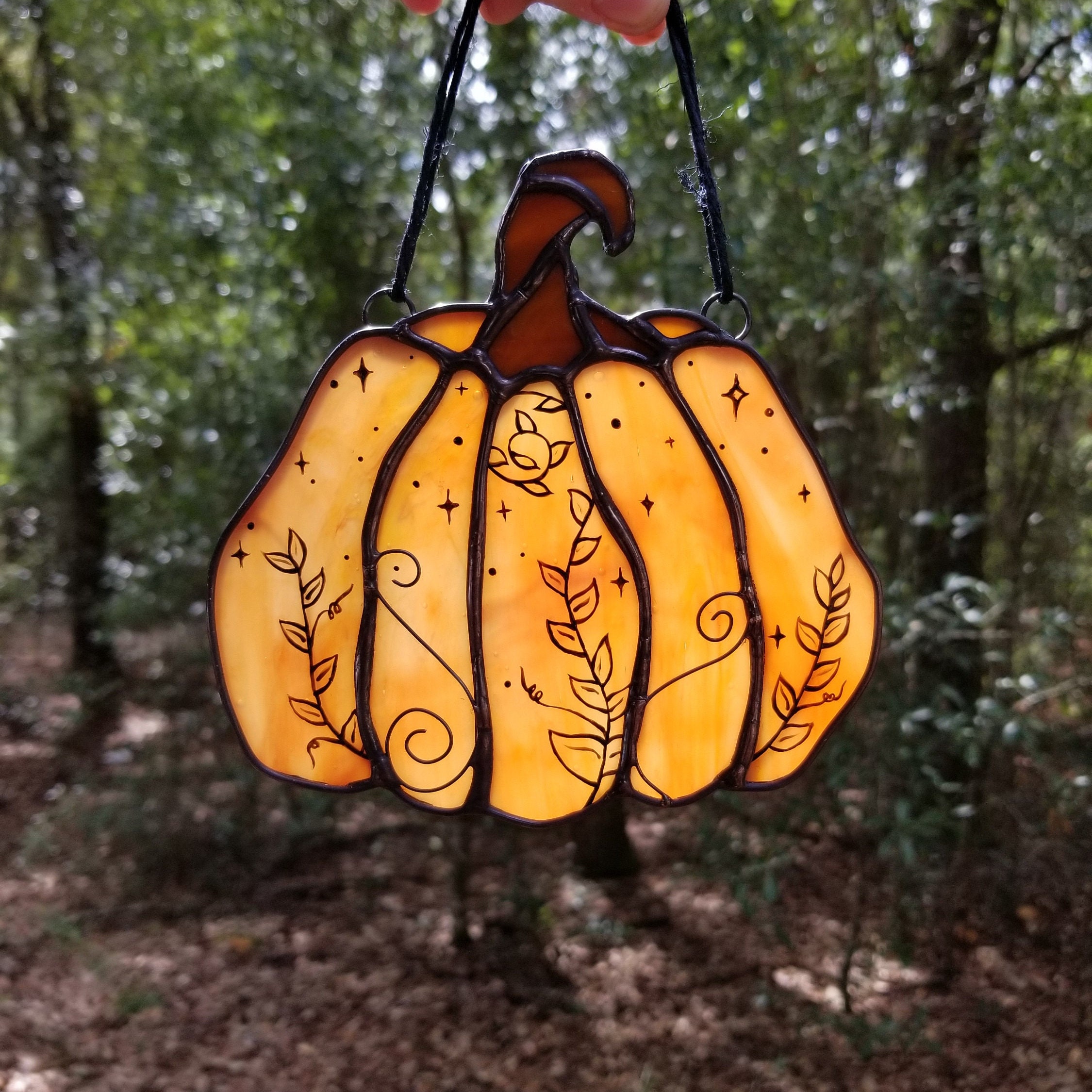 Whimsical Pumpkin Stained Glass Template PDF Digital - Etsy