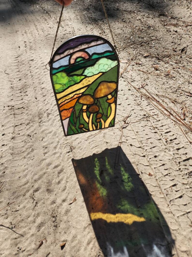 The Journey Stained Glass Mushroom Rainbow Psychedelic - Etsy