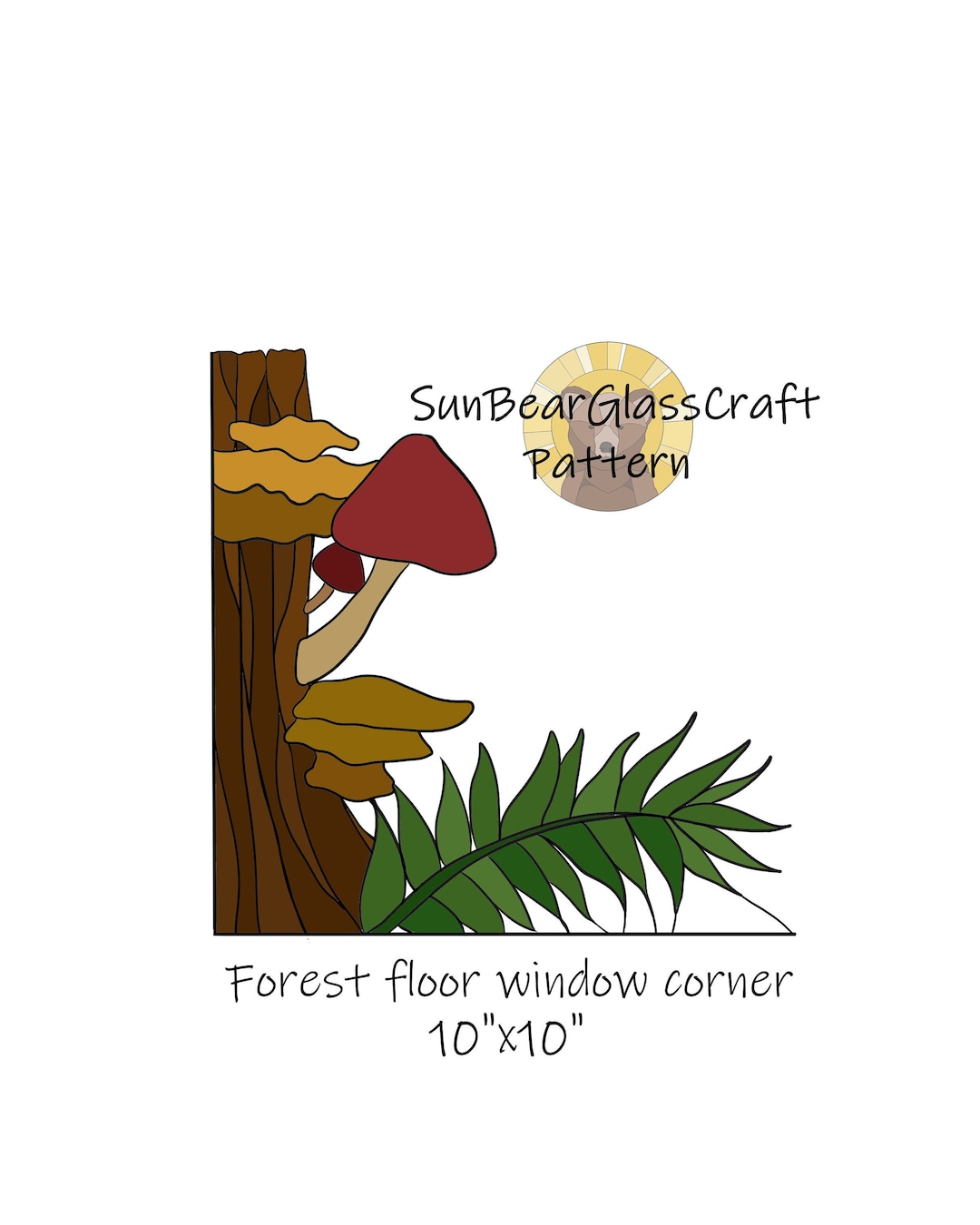 Stained Glass Forest Corner Pattern - DIGITAL DOWNLOAD PDF - Etsy