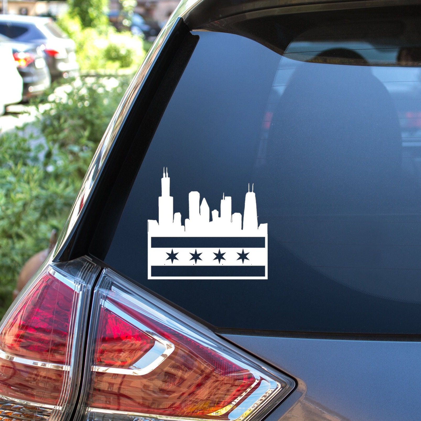 Chicago Skyline Decal || Chicago Flag Decal || Chicago Decal - Etsy