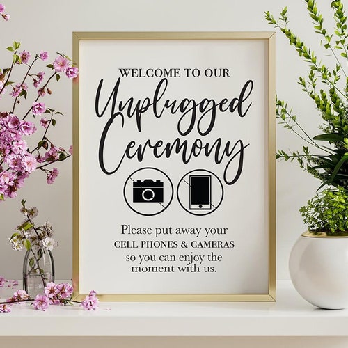Unplugged Ceremony Sign Digital Download Printable Wedding - Etsy